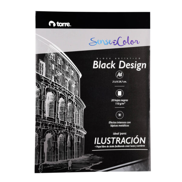 BLOCK HOJA NEGRA A3 10 HOJAS 110 GR. TORRE - La Estrellita
