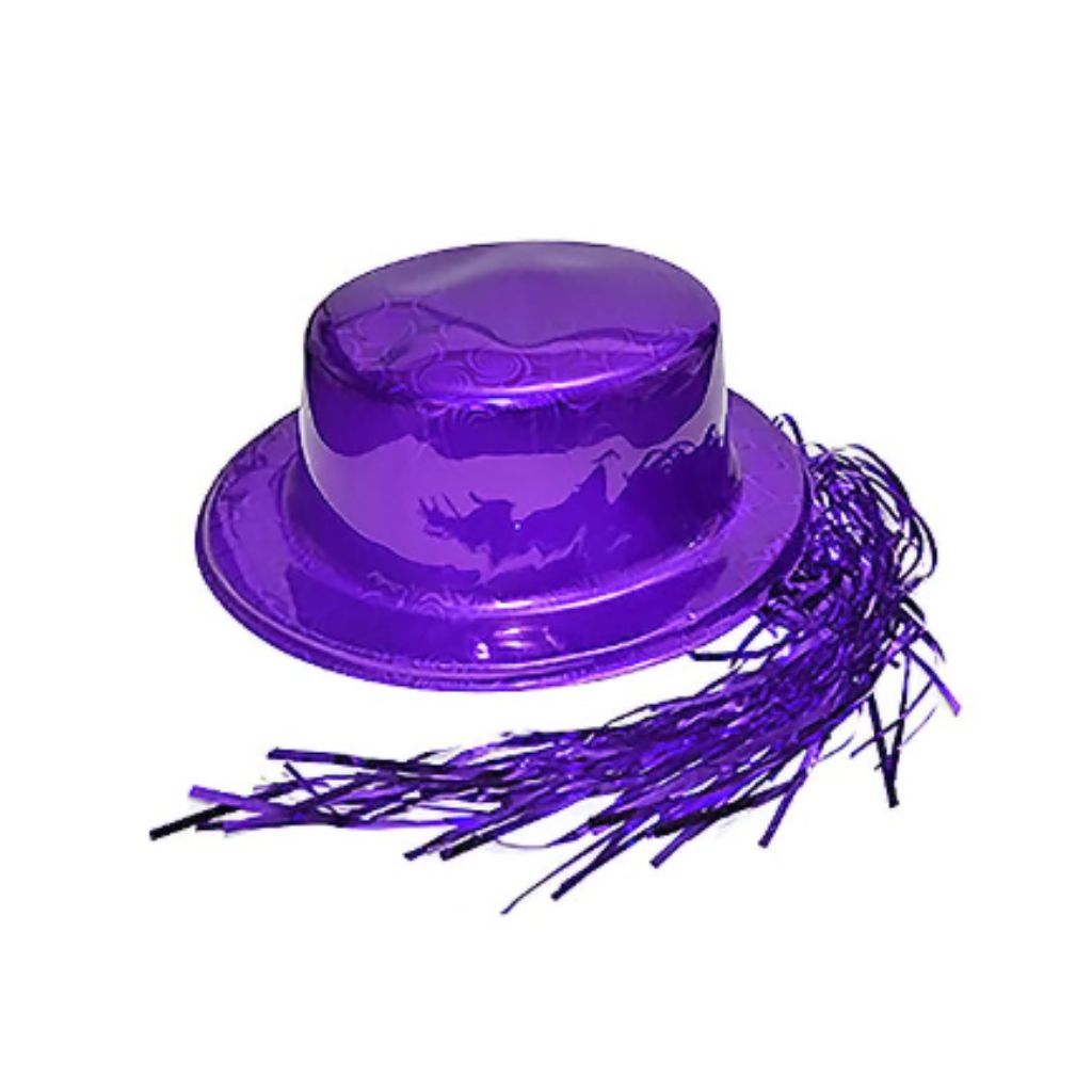 SOMBRERO CHAPLIN CUADRADO MORADO CON PELO - La Estrellita